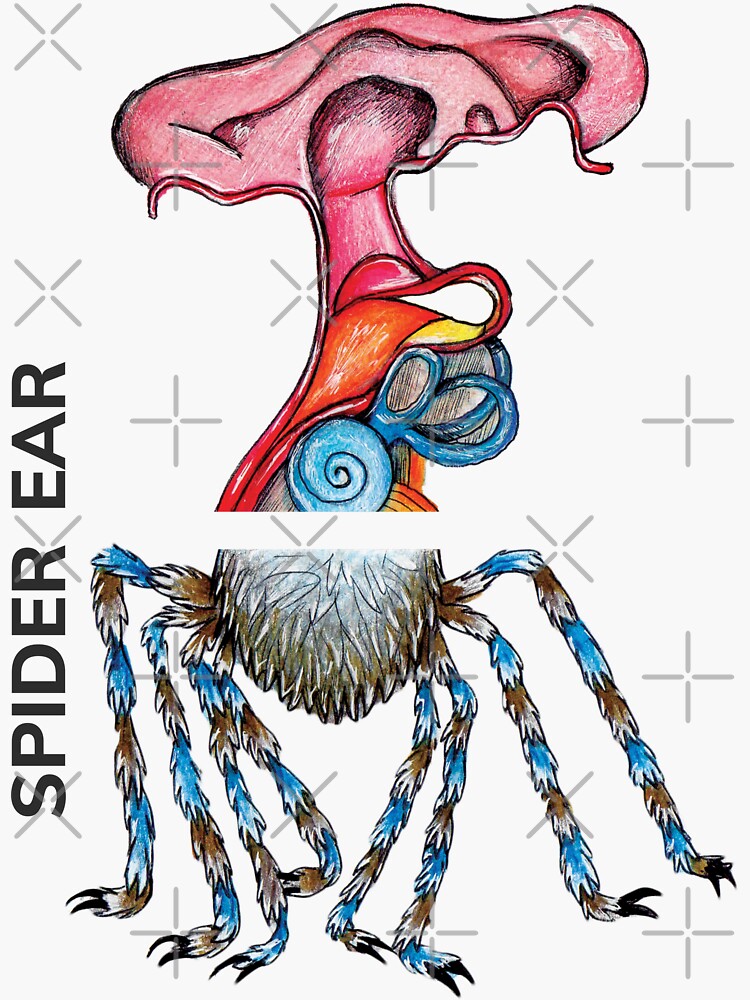 "SPIDER EAR by FrankenDuo blue grey" Sticker for Sale by FrankenDuo ...