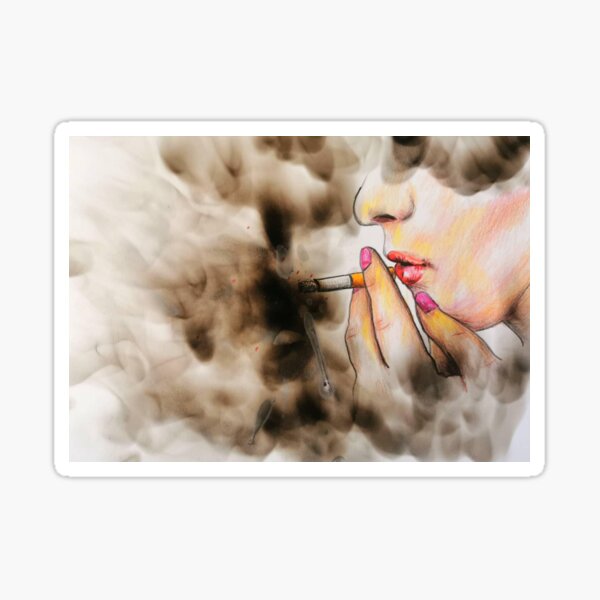 "SMOKIN" Sticker for Sale by AmyCobbArt93 | Redbubble