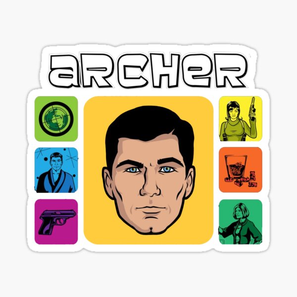 "Sterling Archer" Sticker for Sale by BEGROTESQUE | Redbubble