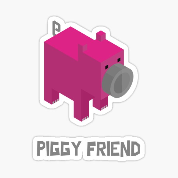 "Blocky Pig" Sticker for Sale by Fenneccy | Redbubble