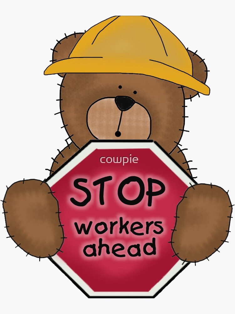 "Cute Carpenter Brown Bear" Sticker by cowpie | Redbubble