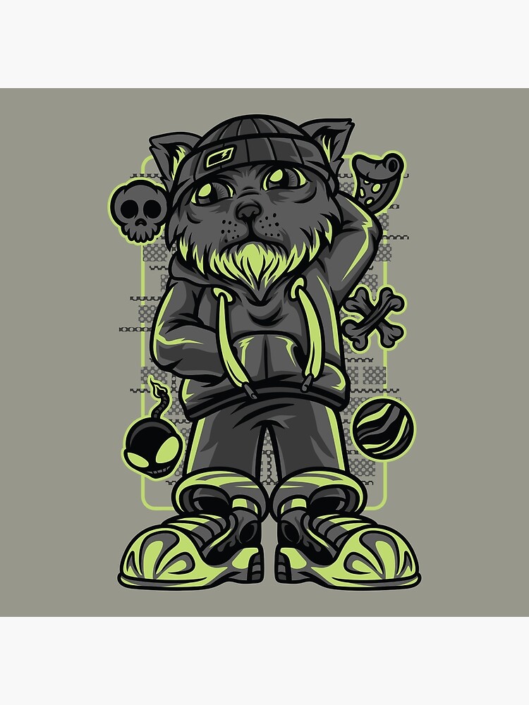 "Street Cat Hip Hop Cartoon " Poster for Sale by dainamautz | Redbubble