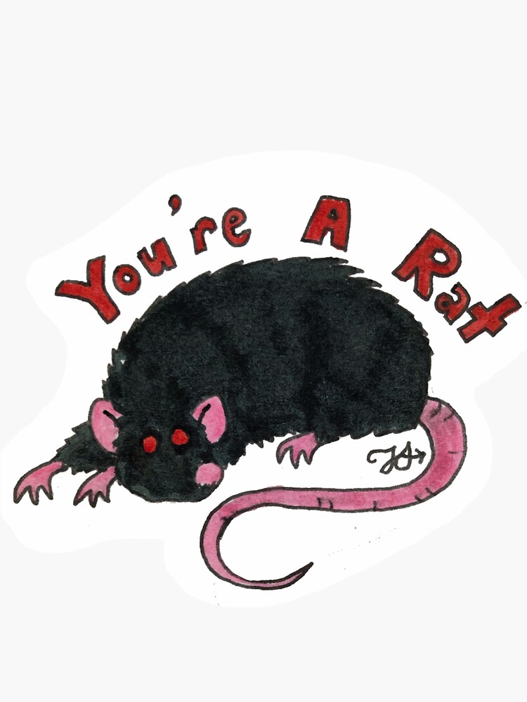 "You're a rat" Sticker for Sale by PerfectlyPkgd | Redbubble