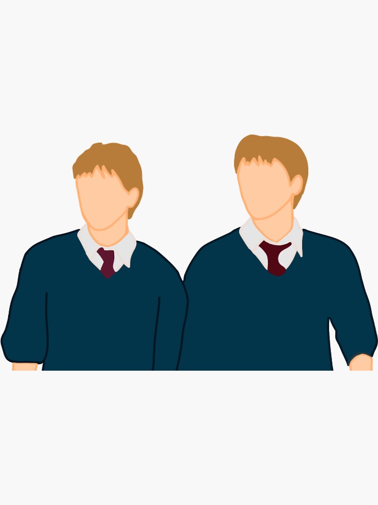 "Male twins from hp: weasley" Sticker for Sale by Emily-box | Redbubble