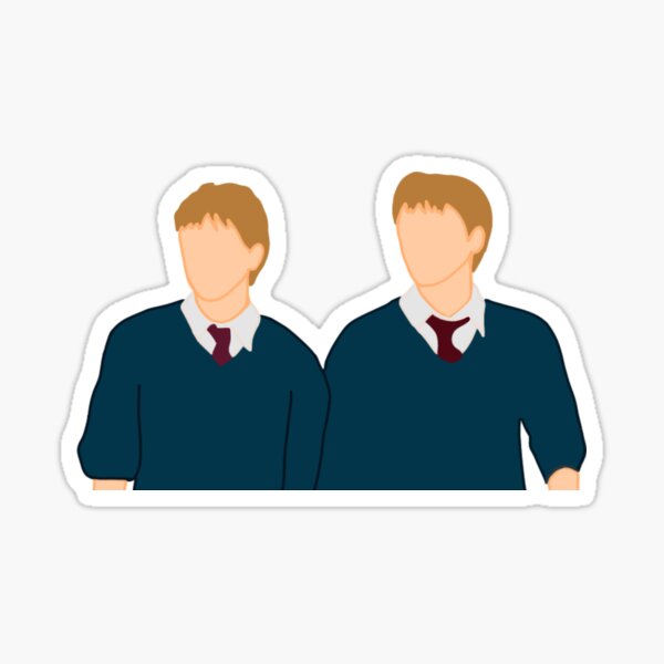 "Male twins from hp: weasley" Sticker for Sale by Emily-box | Redbubble