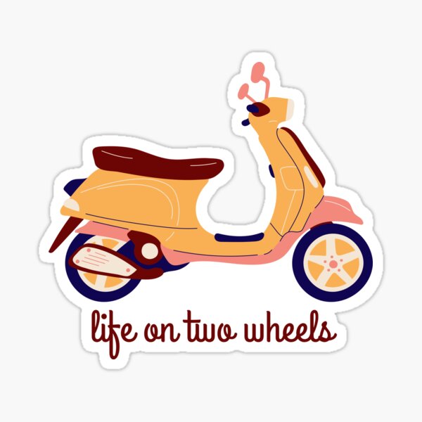 "Life On Two Wheels" Sticker for Sale by NomadMessenger | Redbubble