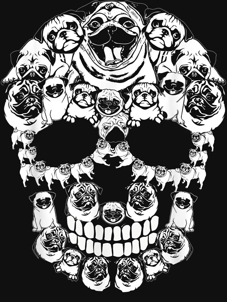 "Pug Dog Halloween Skull S Gift" T-shirt for Sale by MytressArts ...