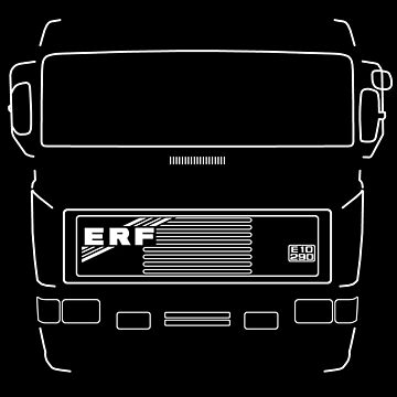 "Classic ERF E Series heavy truck white outline graphic" Throw Blanket ...