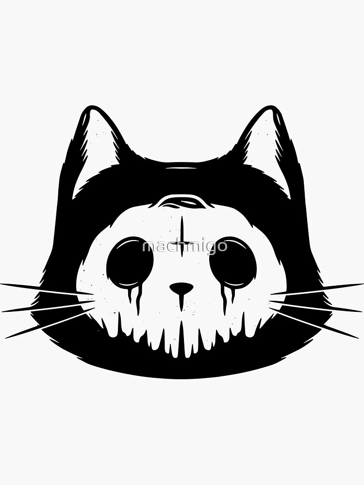 "Goth Kitty" Sticker for Sale by machmigo | Redbubble