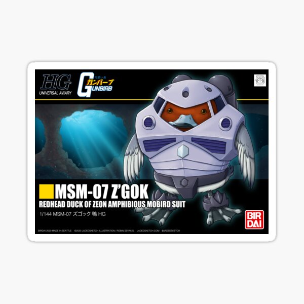"MSM-07 Z'Gok Gunbirb" Sticker for Sale by JadedSketch | Redbubble