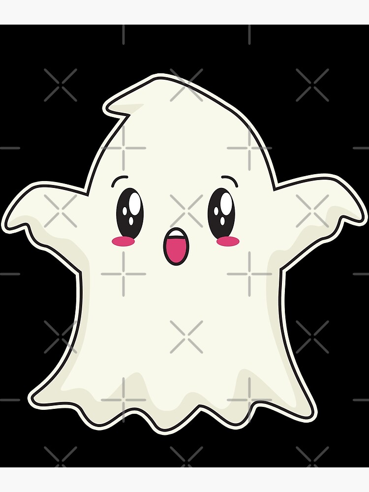 "Cute ghost Face Emoji design/ Kawaii Anime Ghost Halloween Boo ...