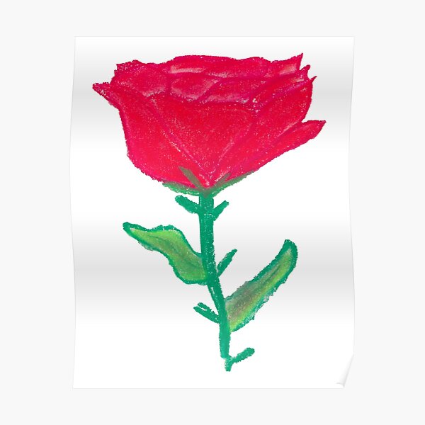 "Red Rose Drawing" Poster for Sale by lanettesart | Redbubble
