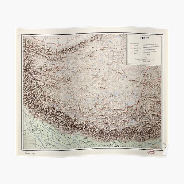 "Map of Tibet (1955)" Poster by allhistory | Redbubble