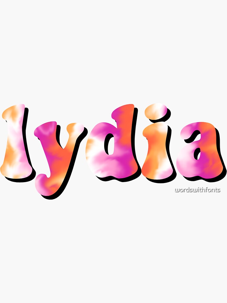 "lydia" Sticker for Sale by wordswithfonts | Redbubble