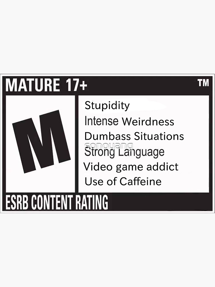 "Rated M for Mature" Sticker for Sale by sonoyang | Redbubble