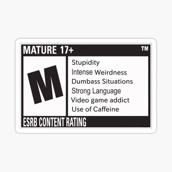 "Rated M for Mature" Sticker for Sale by sonoyang | Redbubble