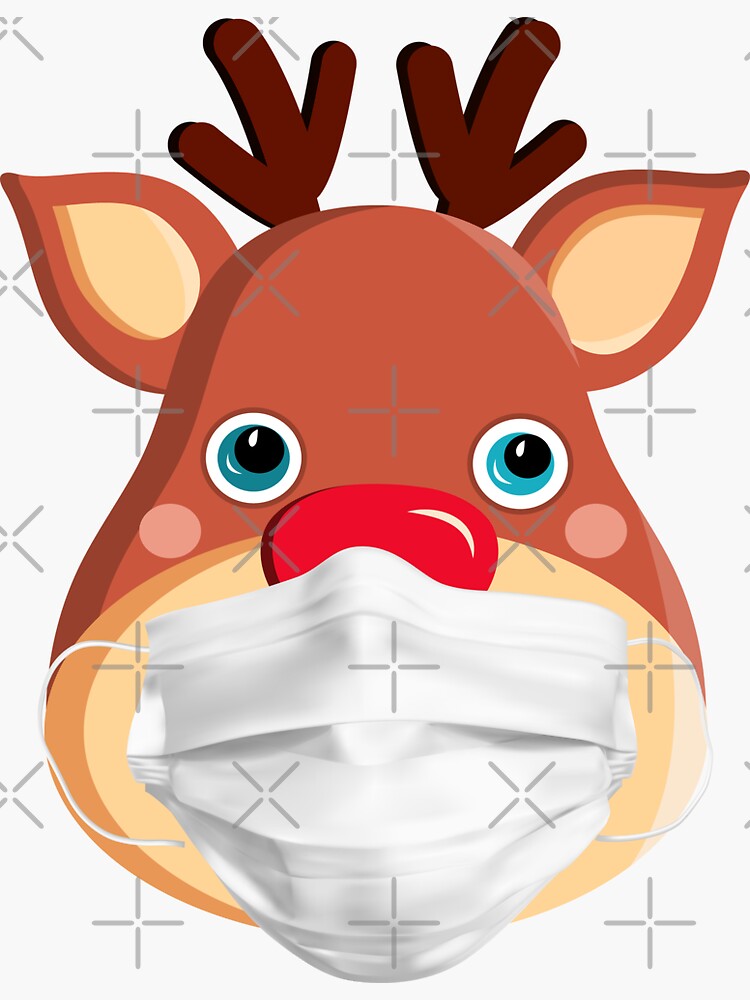 "Rudolph Face mask 2020 christmas" Sticker for Sale by BRVART | Redbubble