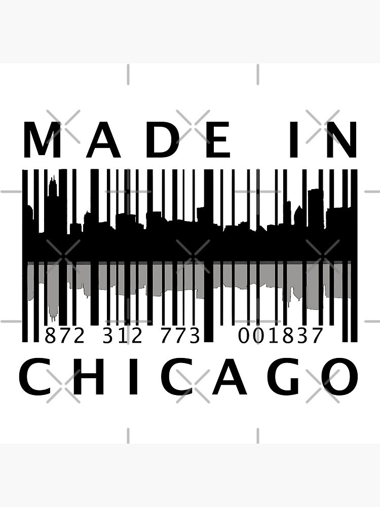 "Made In Chicago (Chicago Skyline Barcode)" Poster by molamode | Redbubble