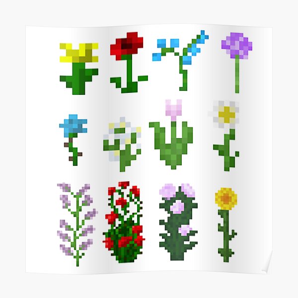 "MineCraft Flowers" Poster for Sale by kacimarie | Redbubble