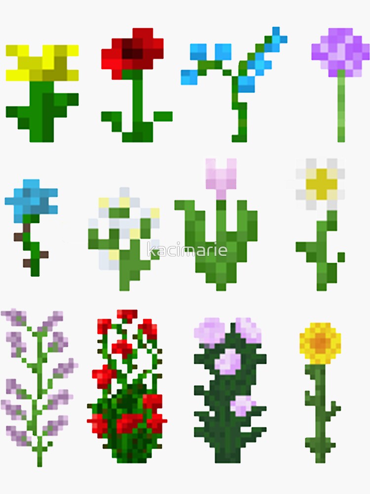 "MineCraft Flowers" Sticker for Sale by kacimarie | Redbubble