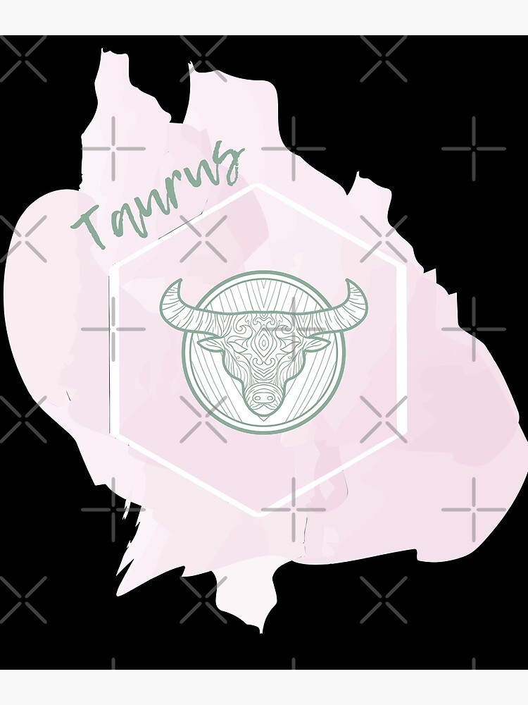 "Zodiac Star Sign: Soothing Pink and Green Taurus Symbol" Poster by ...