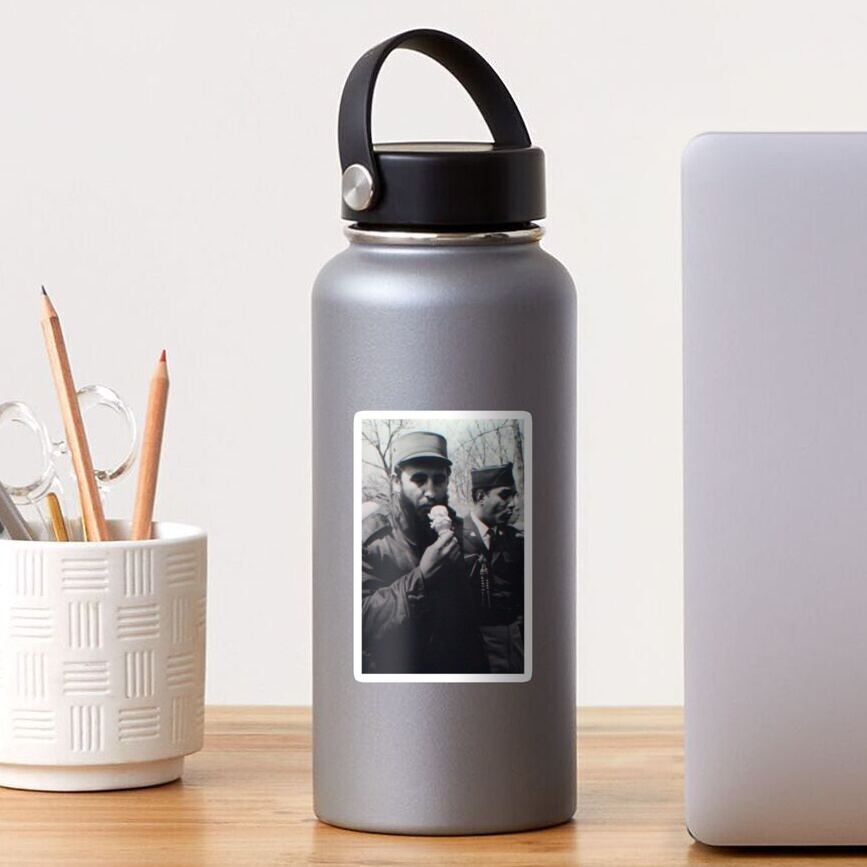 "Fidel Castro eating an ice cream" Sticker for Sale by AidanMDesigns ...