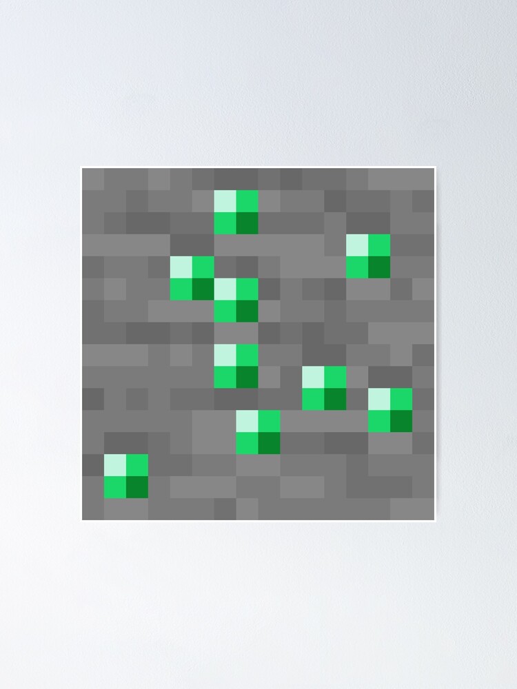 Póster «Minecraft - Mineral de esmeralda» de mcblockpillow | Redbubble