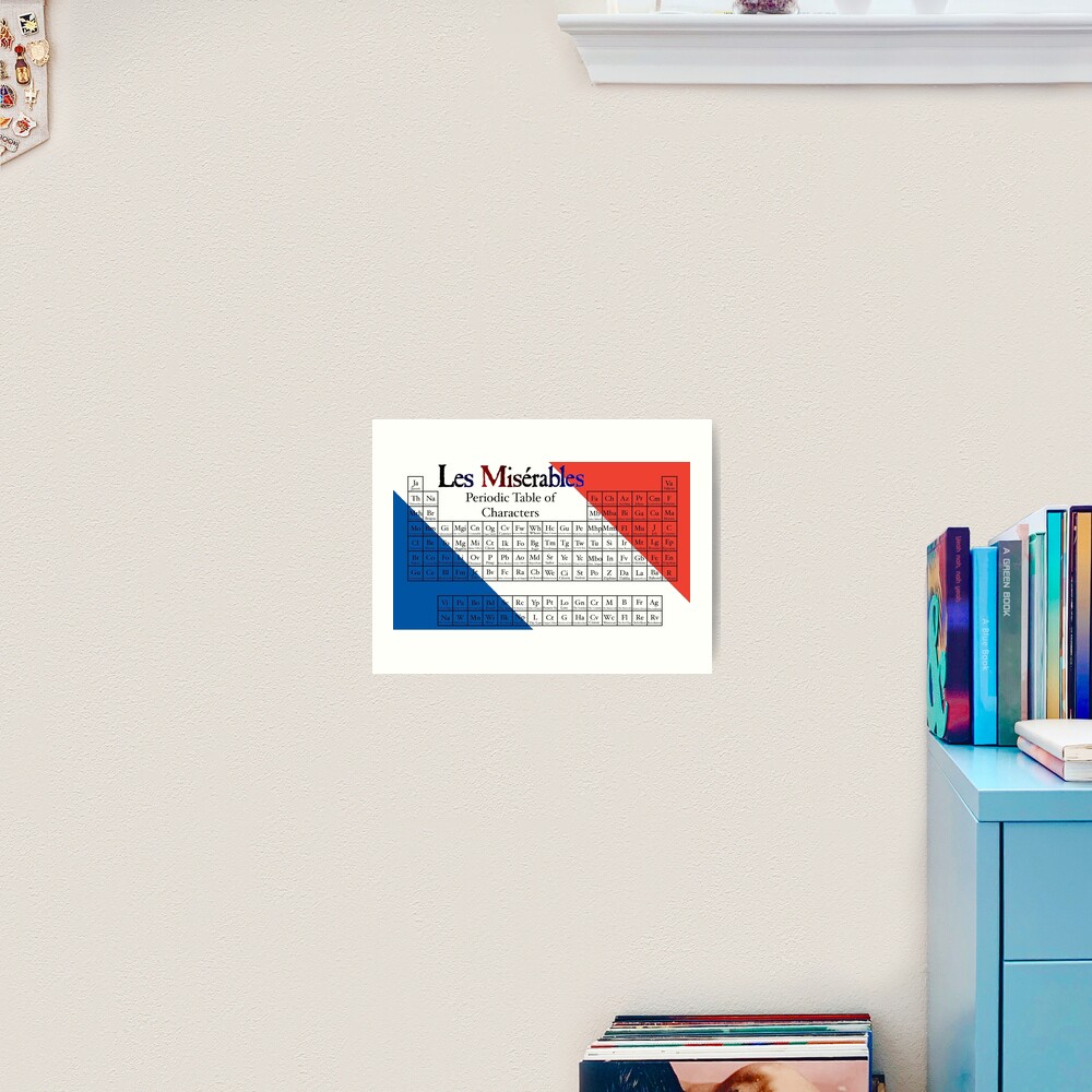 "Les Miserables Periodic Table of Characters" Sticker for Sale by ...