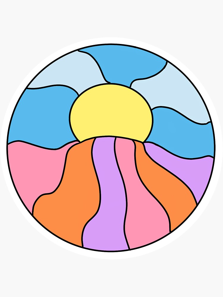 "groovy sun " Sticker for Sale by shantedianne | Redbubble