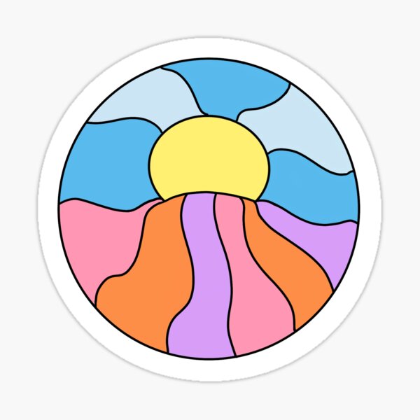 "groovy sun " Sticker for Sale by shantedianne | Redbubble