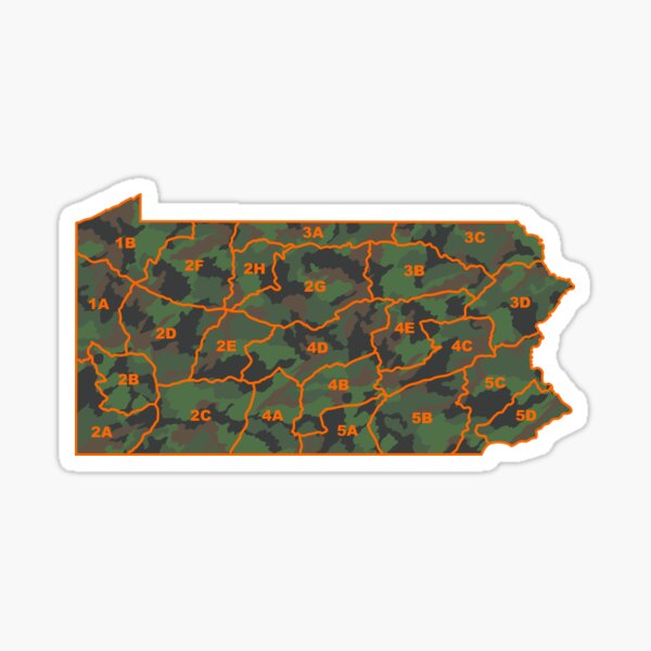 "Pennsylvania Hunting WMU Map" Sticker by njw5209 | Redbubble