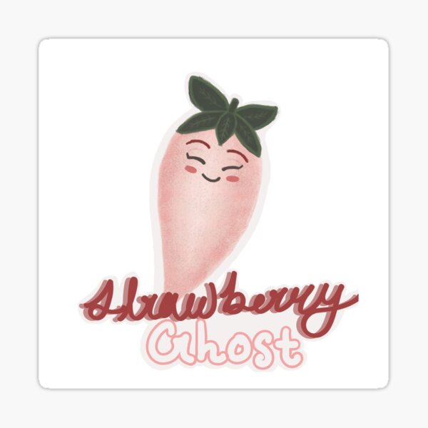 "Strawberry Ghost" Sticker for Sale by kylie-kreates | Redbubble
