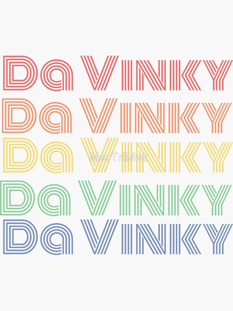 "Da Vinky Da Vinki Red Orange Yellow Green Blue" Sticker for Sale by ...