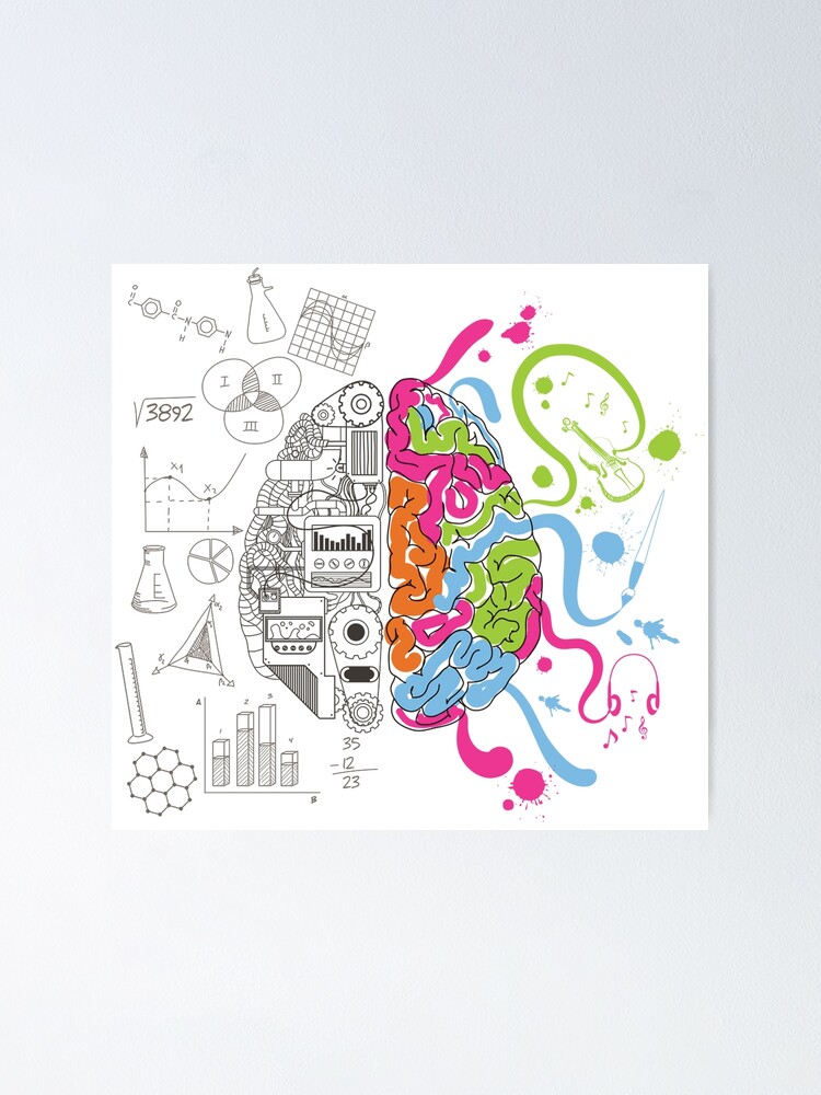 "Two sides of the brain Logic and Creativity" Poster by sonicpanther ...