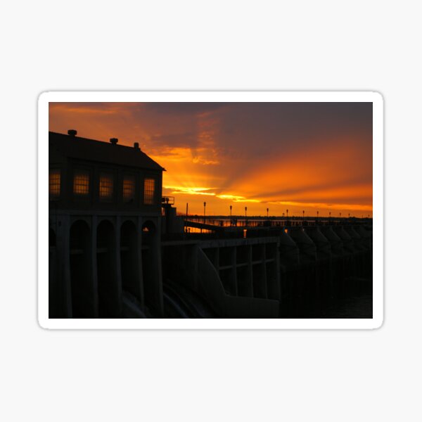 "Lake Overholser Dam " Sticker for Sale by JohnDSmith | Redbubble