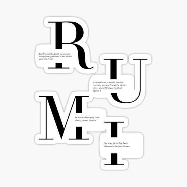 "Rumi quote collection" Sticker by artpause | Redbubble