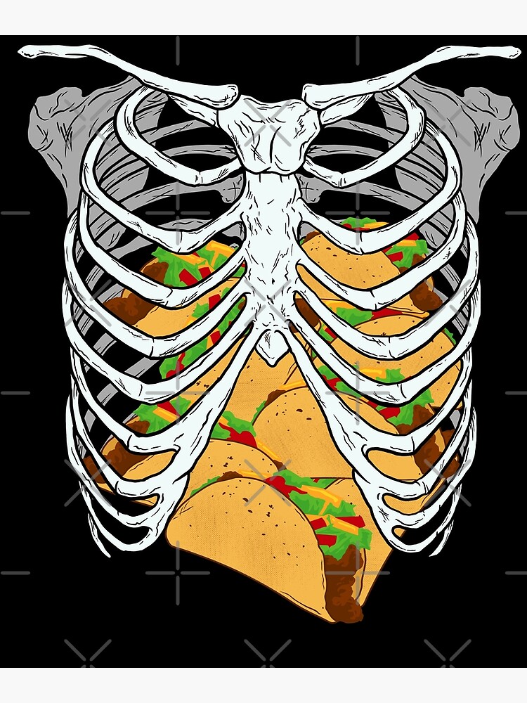 "Rib Cage Skeleton Tacos Halloween Costume" Art Print for Sale by ...