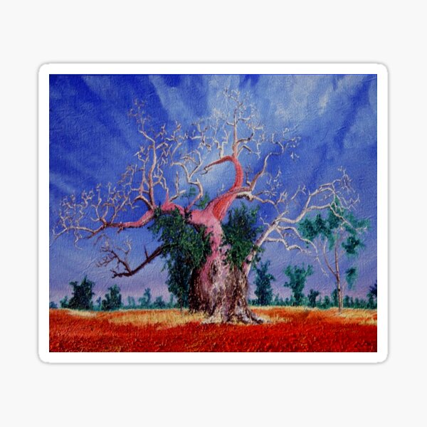 "Outback Boab Tree - Print of Oil on canvas original artwork" Sticker ...