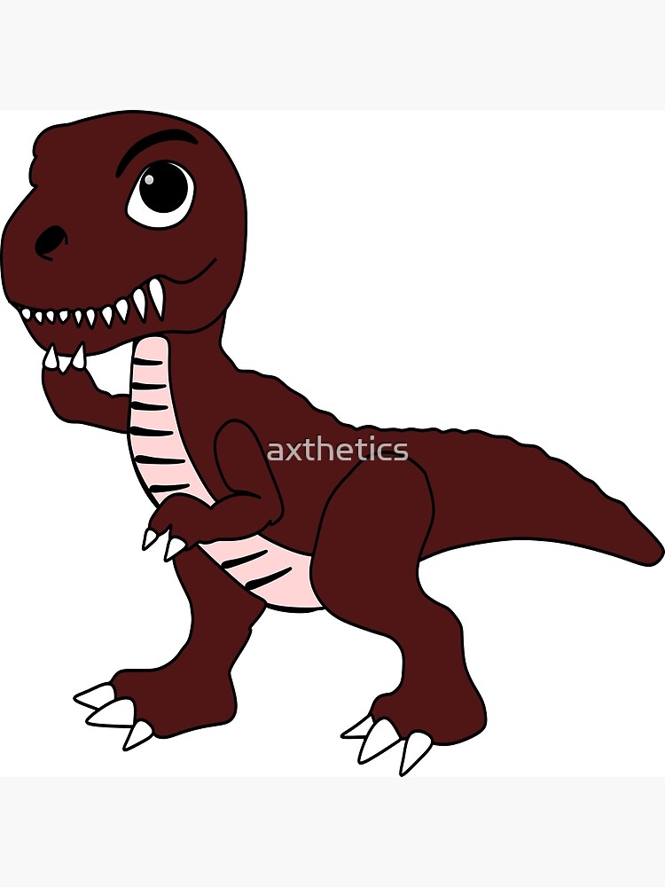"T-rex Brown Dino" Art Print by axthetics | Redbubble
