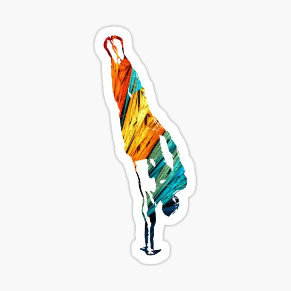 "Handstand Colorful Man Silhouette Design" Sticker for Sale by Paravana ...
