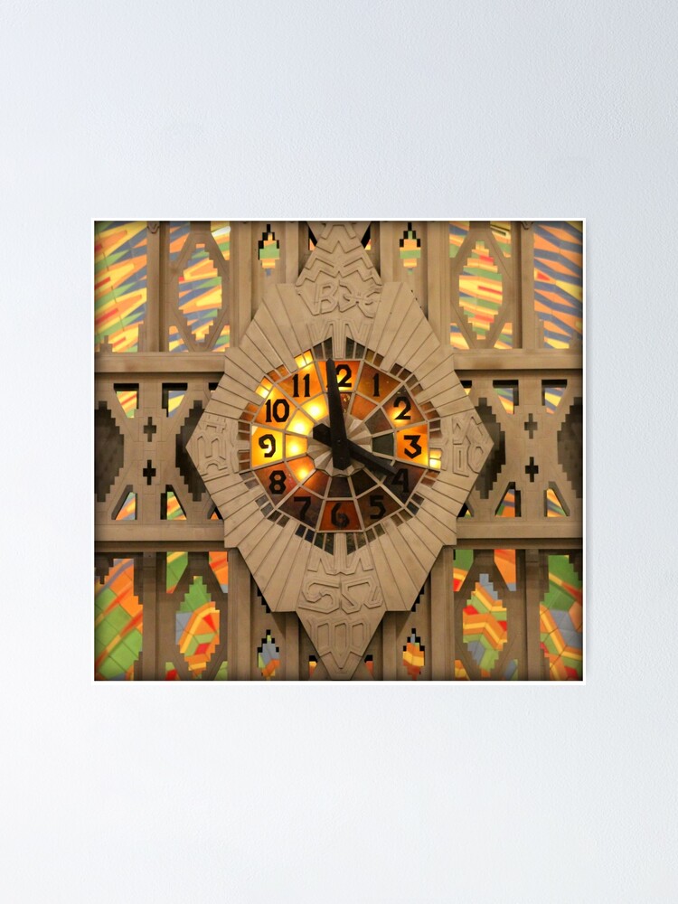 "Tiffany Clock In The Guardian Building - Detroit" Poster by anitahiltz ...