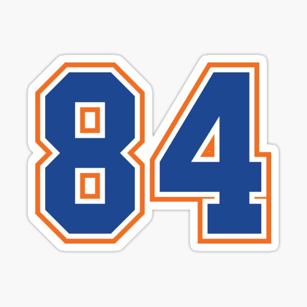 "Eighty-Four Jersey Number Sports 84" Sticker for Sale by HelloFromAja ...