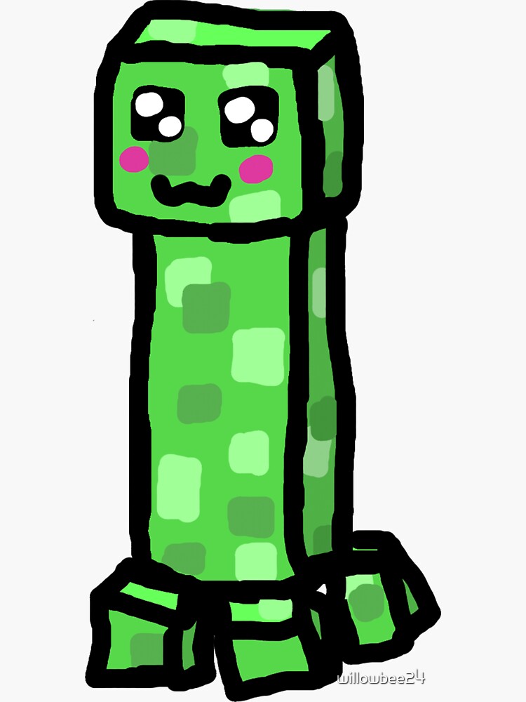 "Cute Creeper" Sticker for Sale by willowbee24 | Redbubble