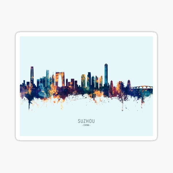 "Suzhou China Skyline" Sticker for Sale by MICHAEL TOMPSETT | Redbubble
