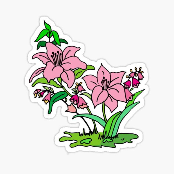 "Pink Lily" Sticker by alexbookpages | Redbubble
