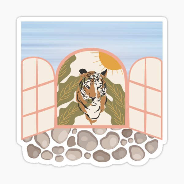 "Pastel Tiger Window" Sticker for Sale by flying-flamingo | Redbubble