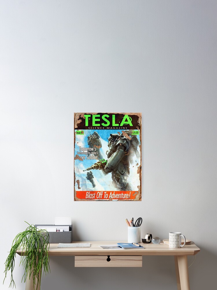 "Tesla Science Magazine Cover" Poster for Sale by VaultMagazine | Redbubble