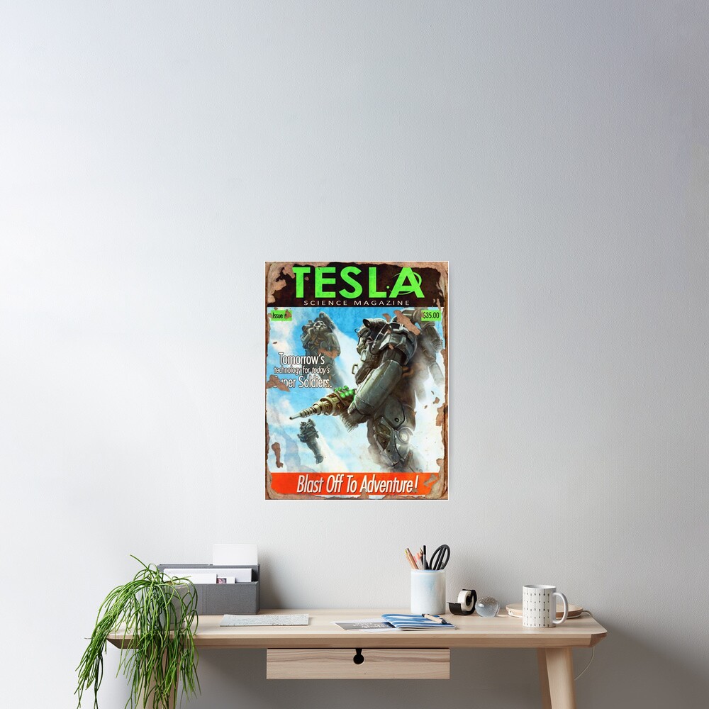 "Tesla Science Magazine Cover" Poster for Sale by VaultMagazine | Redbubble