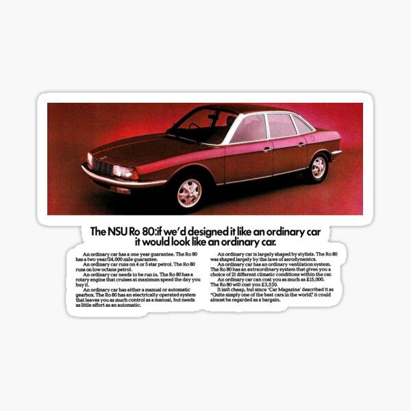 "NSU Ro80" Sticker for Sale by ThrowbackM2 | Redbubble