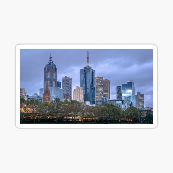 "The Melbourne Skyline" Sticker by sjphotocomau | Redbubble